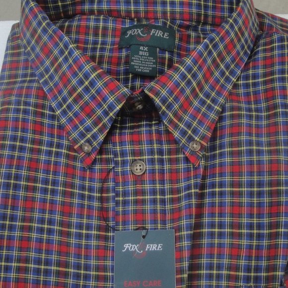 Foxfire | Shirts | New Foxfire Red Plaid Ss Mend Button Down Shirt 4x ...